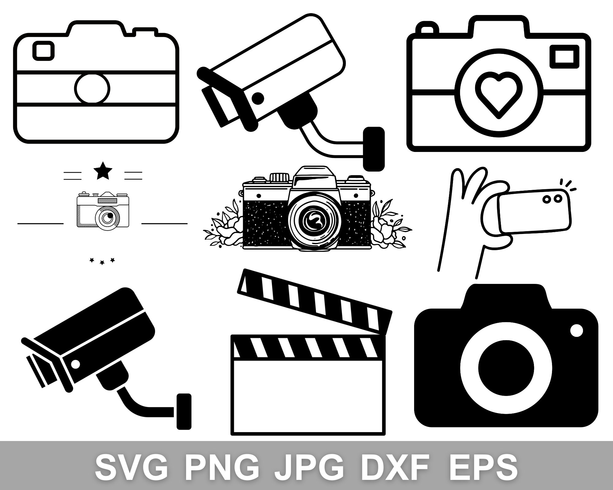 Camera Svg Png Files, Camera Svg Bundle, Camera Clipart, Camera Dxf ...