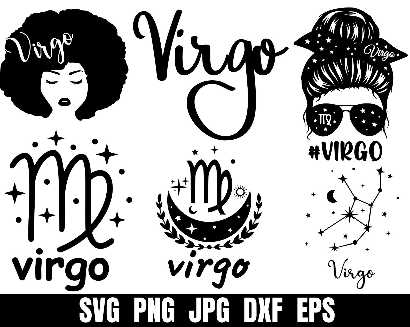 10 Virgo Svg Bundle, Virgo Png Files, Virgo Clipart, Astrology Svg ...