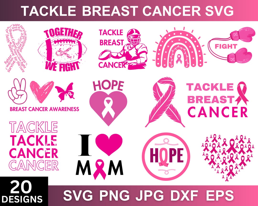 Go Fight Tackle Cancer Svg Bundle, Tackle Cancer, Tackle Cancer Png ...