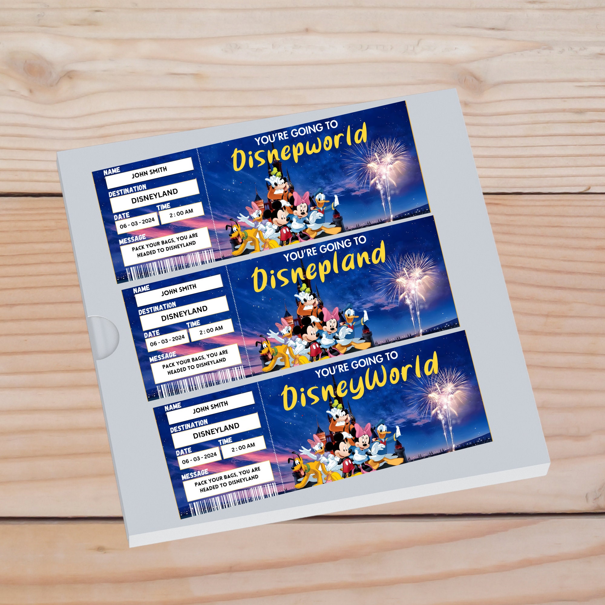 Printable Disneyland Surprise Ticket, Disneyworld Ticket, Surprise ...