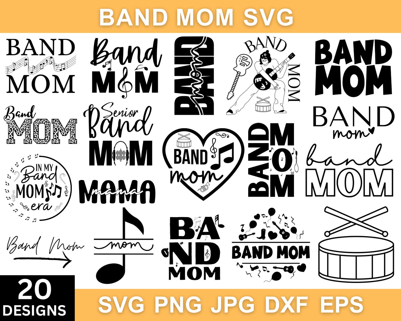 Band Mom Svg Bundle, Band Mom Png Bundle, Band Mom Clipart, Band Mom ...