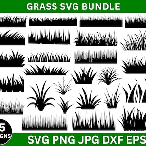 Grass Svg Bundle, Grass Svg, Grass Svg Cut File, Grass Vector, Grass ...