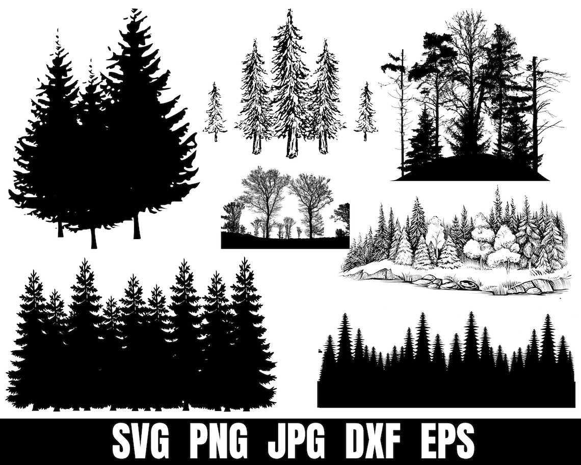 Forest Tree Svg, Pine Trees Svg, Forest Svg, Nature Svg, Tree ...
