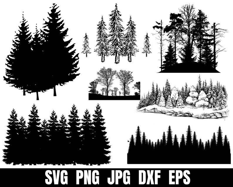 Forest Tree Svg, Pine Trees Svg, Forest Svg, Nature Svg, Tree ...