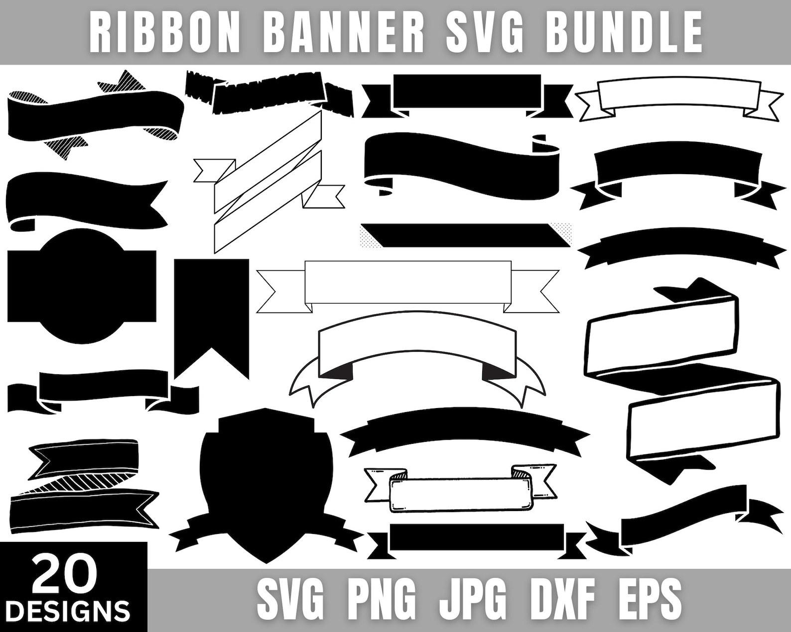 Ribbon Banner Svg / Png, Banner Svg Bundle, Banner Clipart, Banner Png ...