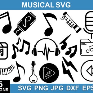 Musical Notes Svg Png Bundle, Musical Png, Music Clipart, Music Notes ...