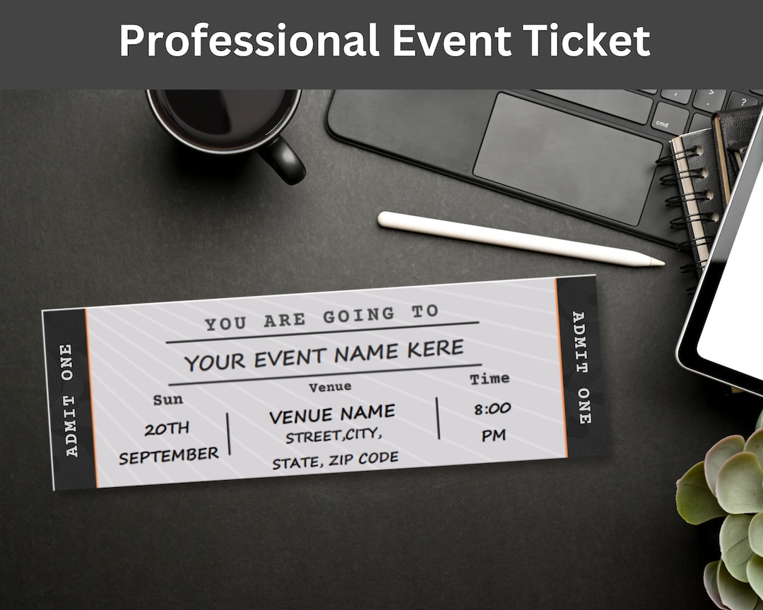 Editable Event Ticket Event Ticket Template Surprise - Etsy
