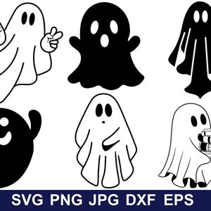Ghost Svg Bundle, Cute Ghost Png, Ghost Dxf, Horror Svg Cut Files ...