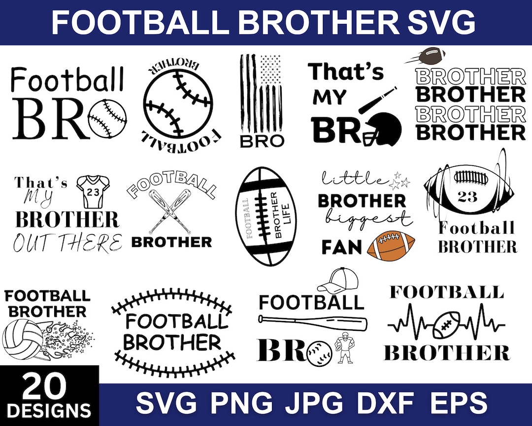 Football Brother Svg Bundle, Football Brother Png, Football Shirt Svg ...