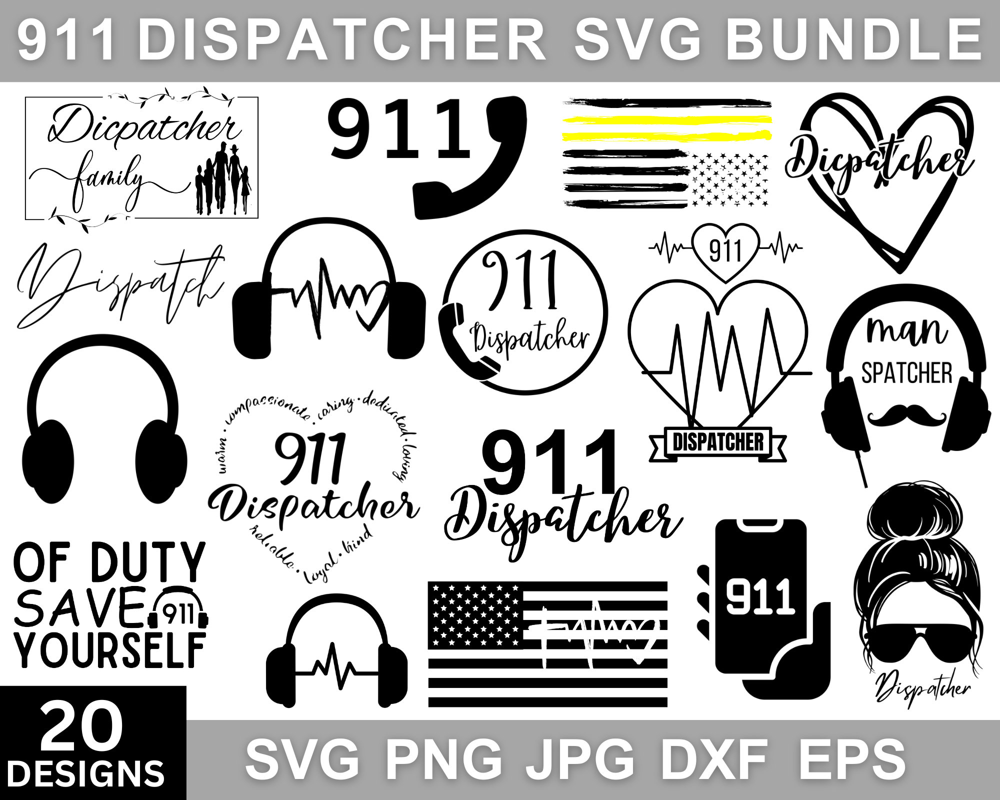 911 Dispatcher Svg, Dispatcher Svg Bundle, 911 Dispatcher Png ...