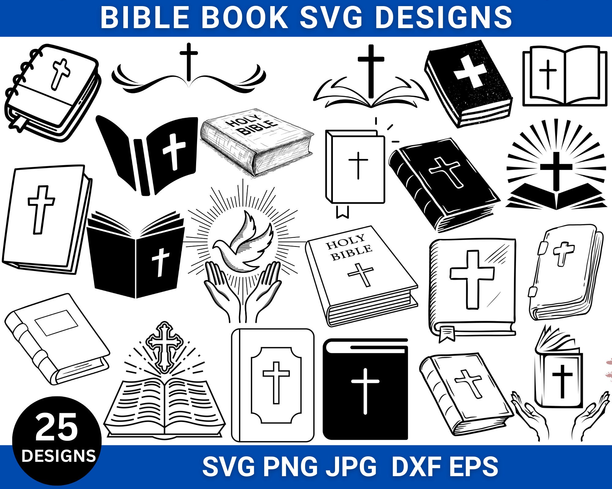 Bible Book Svg Bundle, Svg Files for Cricut, Vector Bible Svg Png, Book ...