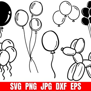 Balloon Svg Bundle, 20 Balloons Svg, Balloon Clipart, Birthday Svg ...