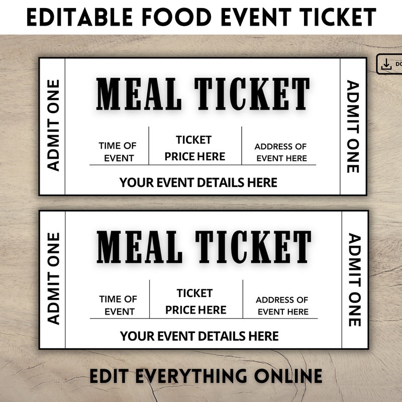 Food Truck Ticket - Etsy