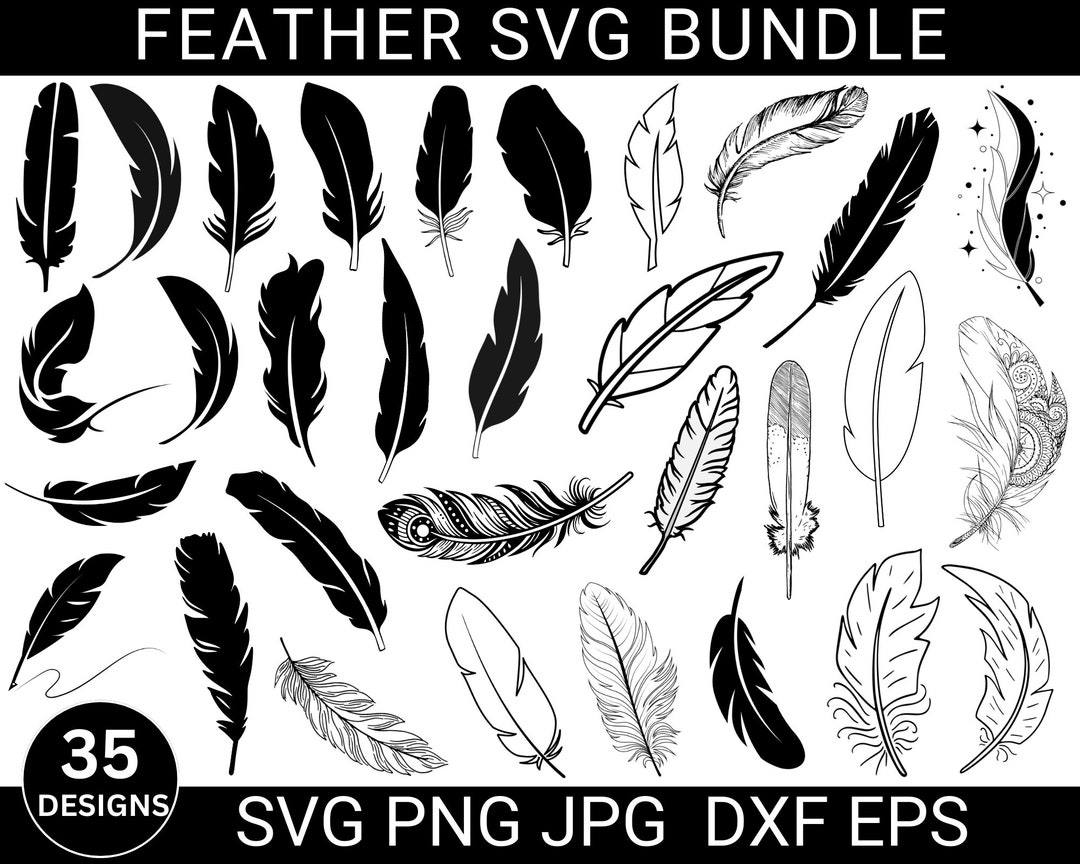 Feather Svg Png Bundle, Birds Feather Svg, Svg for Shirts, Feather ...