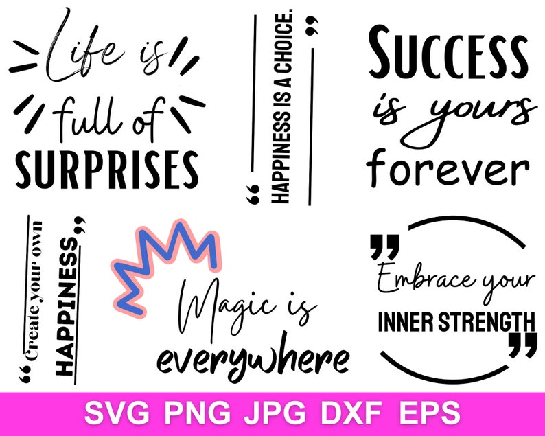Positive Quote Svg Bundle Motivational Svg Commercial Use - Etsy