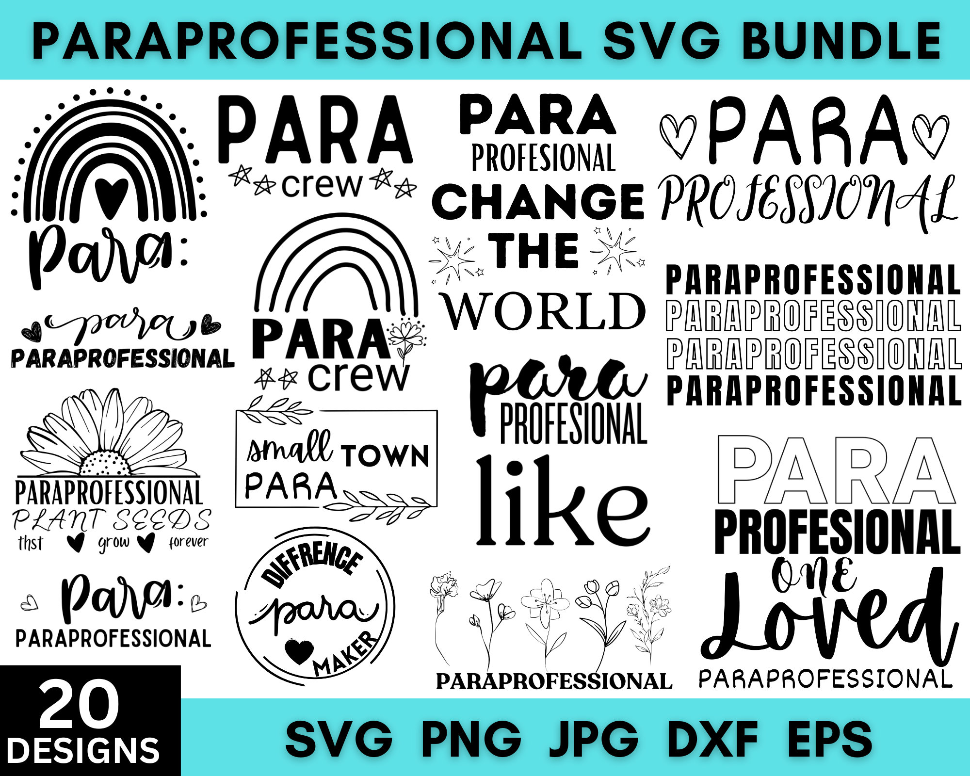 Paraprofessional Svg, Para Svg, Teacher Svg, Para Shirt Svg ...