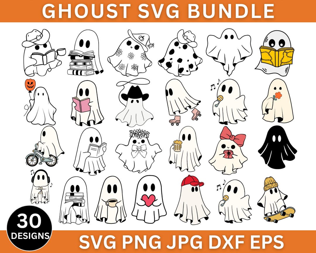Halloween Svg Bundle, Ghost Halloween Svg, Spooky Season Svg, Halloween ...
