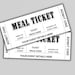 Editable Food Event Ticket, Food Ticket Template, Ticket PDF, Meal ...