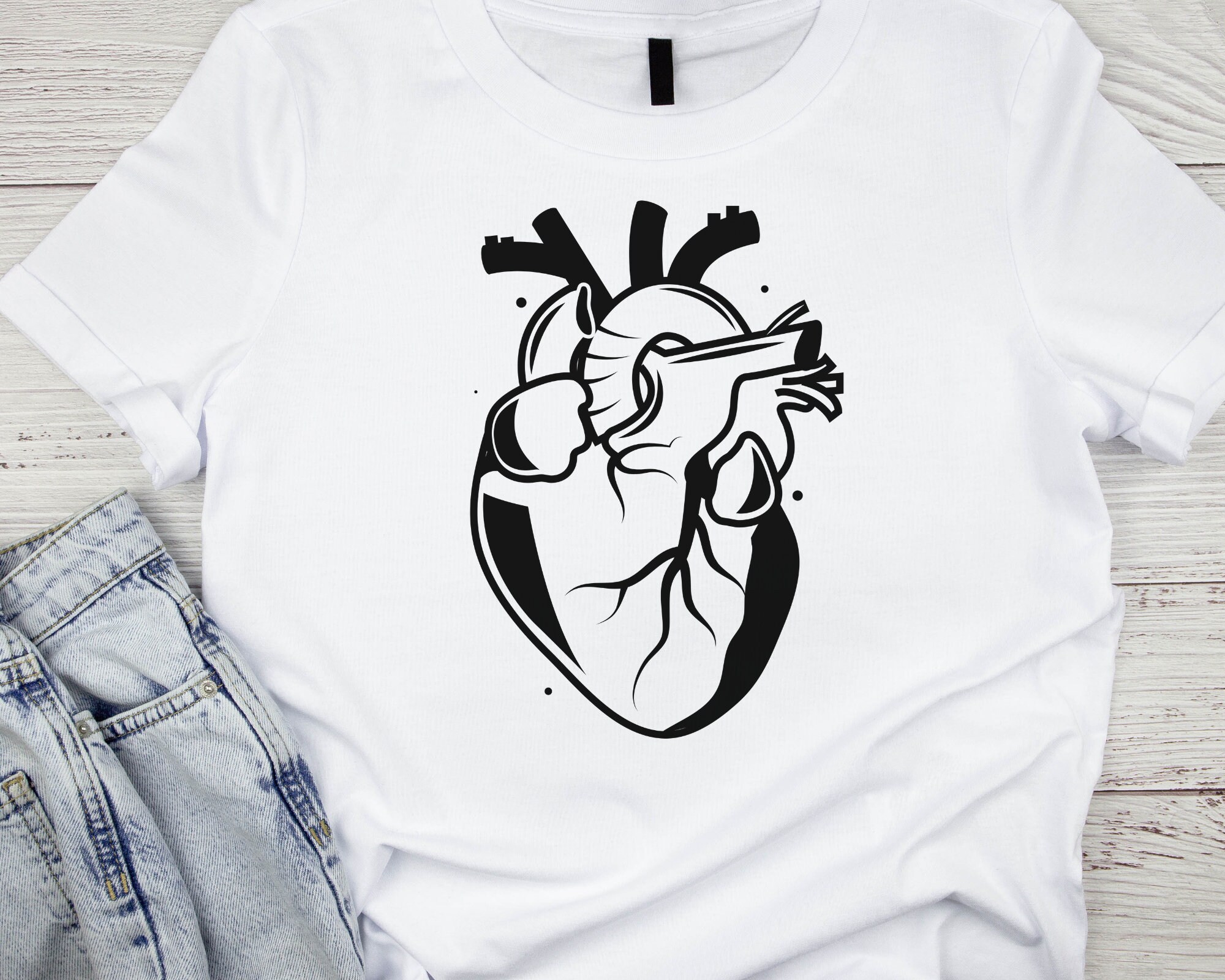 Anatomical Heart Svg Bundle, Human Heart Svg, Anatomical Heart, Medical ...