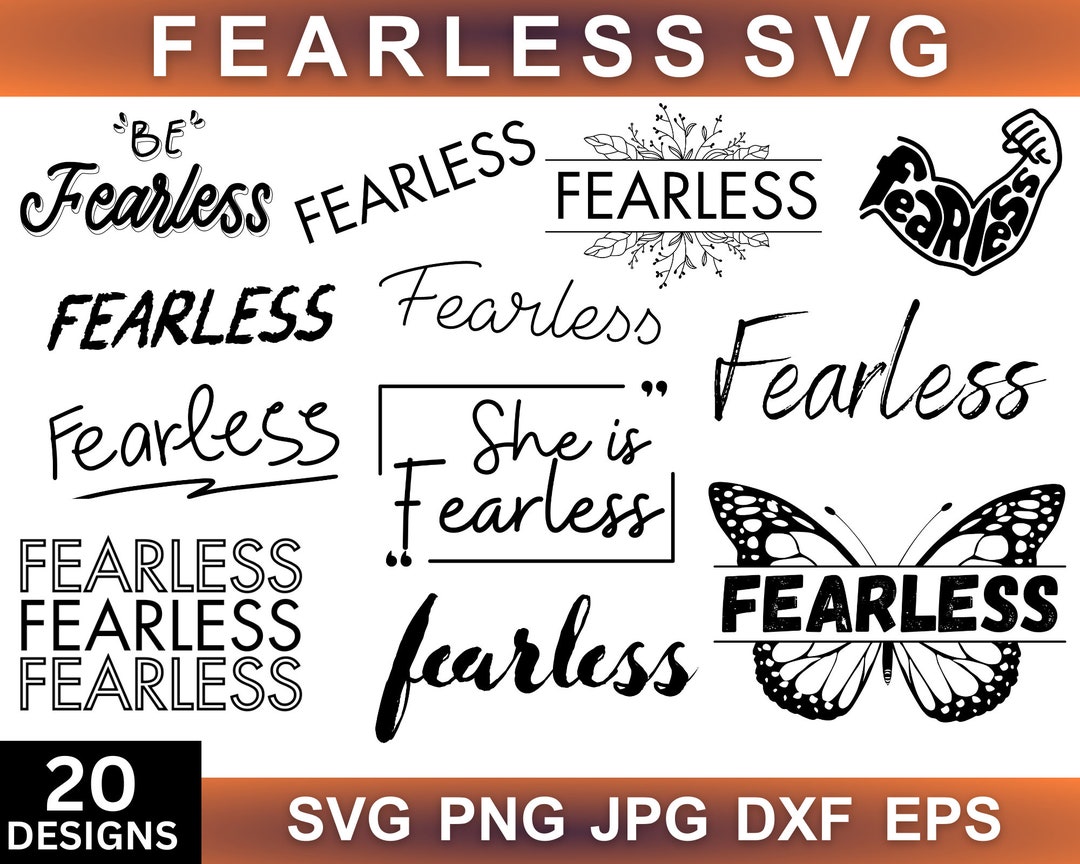 Fearless Svg, Fearless Png,fearless Dxf,christian Svg,inspirational Svg ...