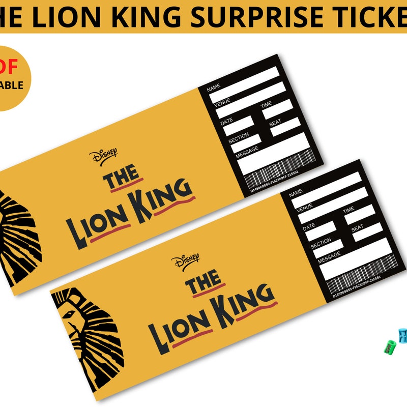Lion King Ticket Template - Etsy