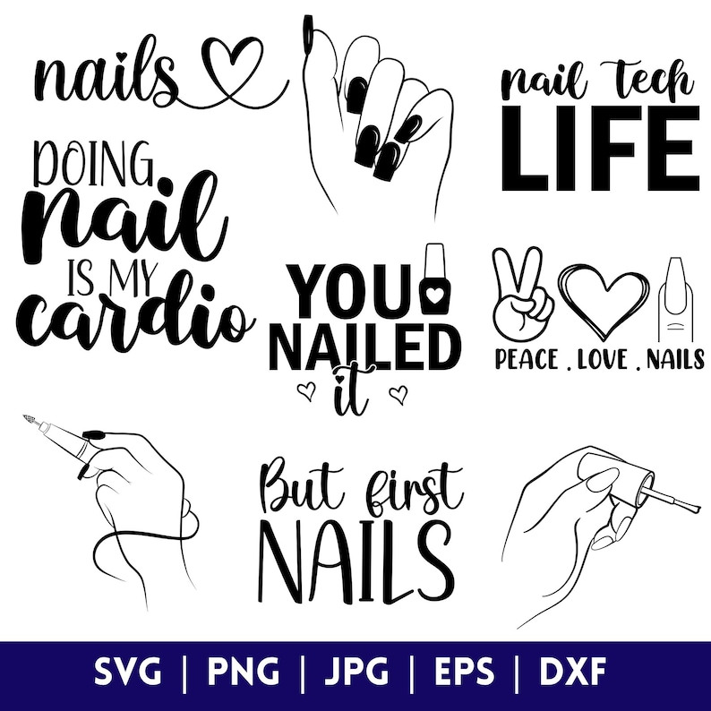 Nail Tech SVG Bundle, Nail Artist SVG, Nail Polish Png, Girl Hand Svg ...
