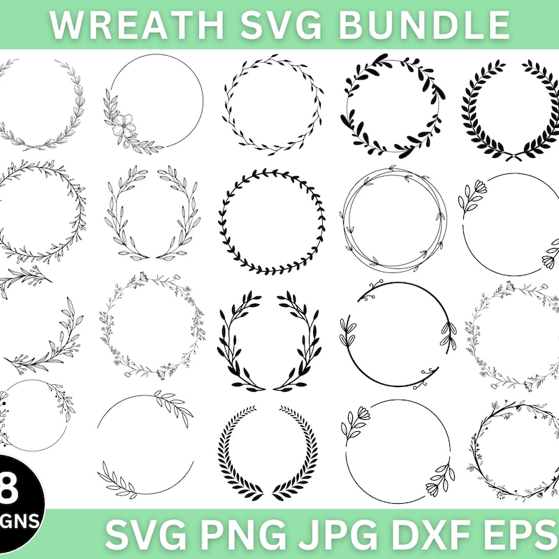 Wreath Svg - Etsy