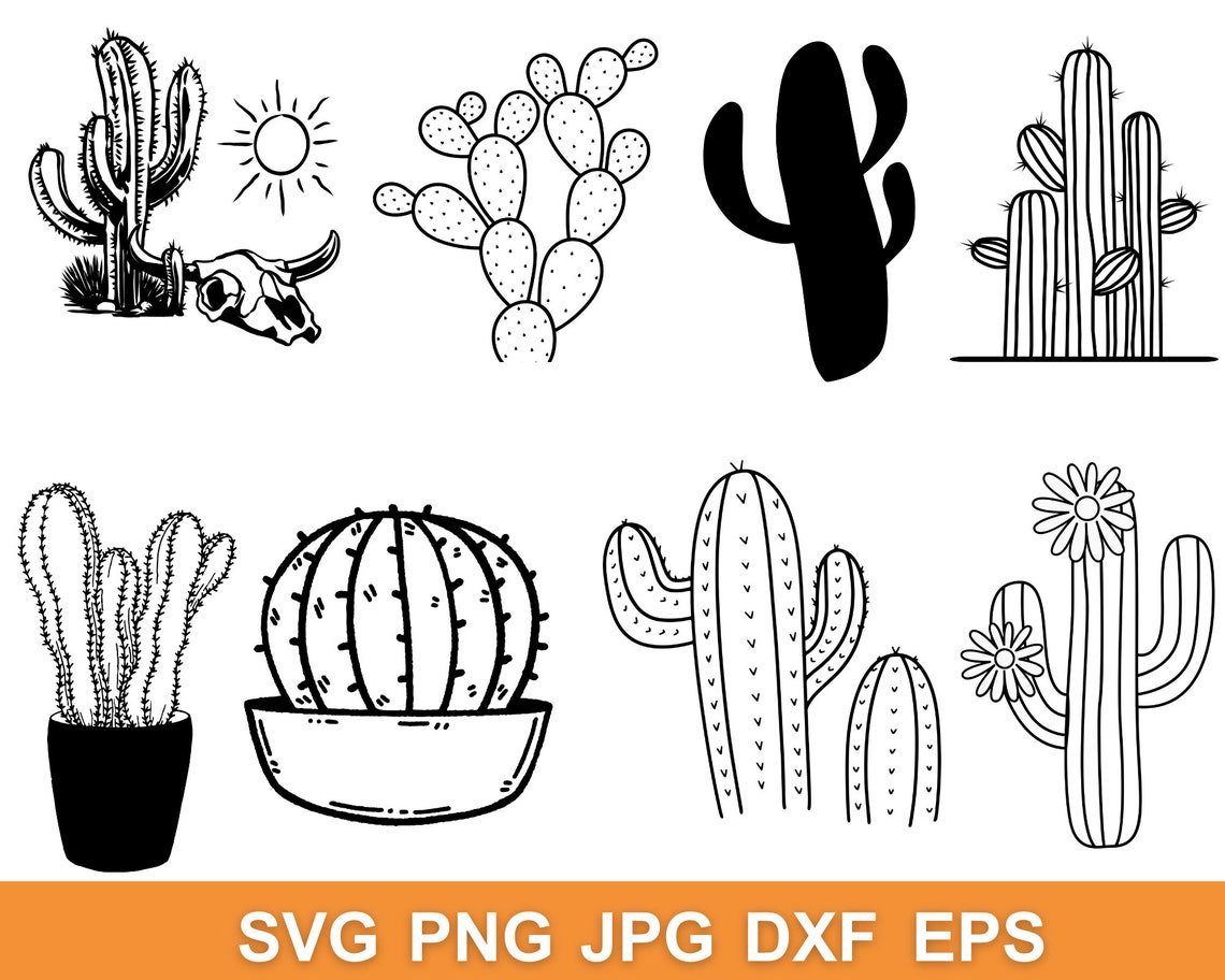 Cactus Svg Bundle Cactus Plant Png Cactus Clipart Cactus - Etsy