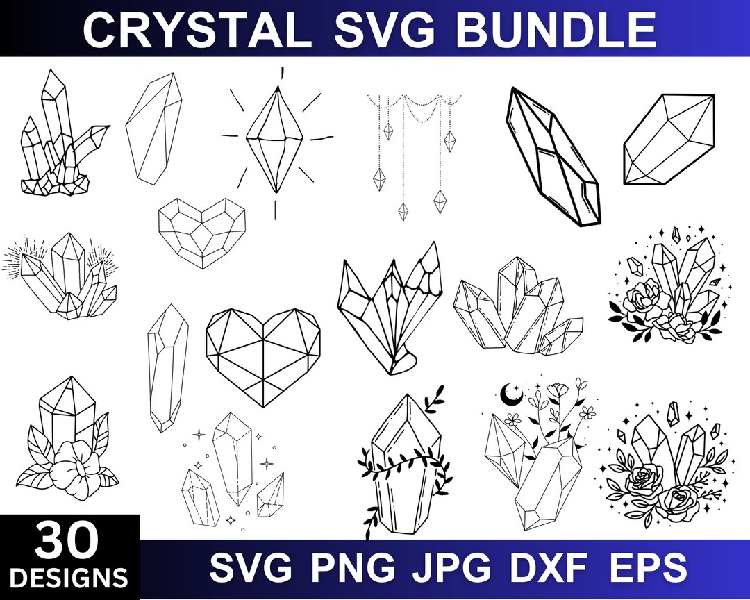 Crystal Svg Bundle, Crystal Quotes Svg, Crystal Silhouette, Crystals ...
