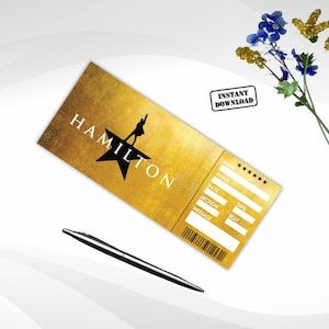 Editable Hamilton Broadway Surprise Ticket Template, Birthday Gift ...
