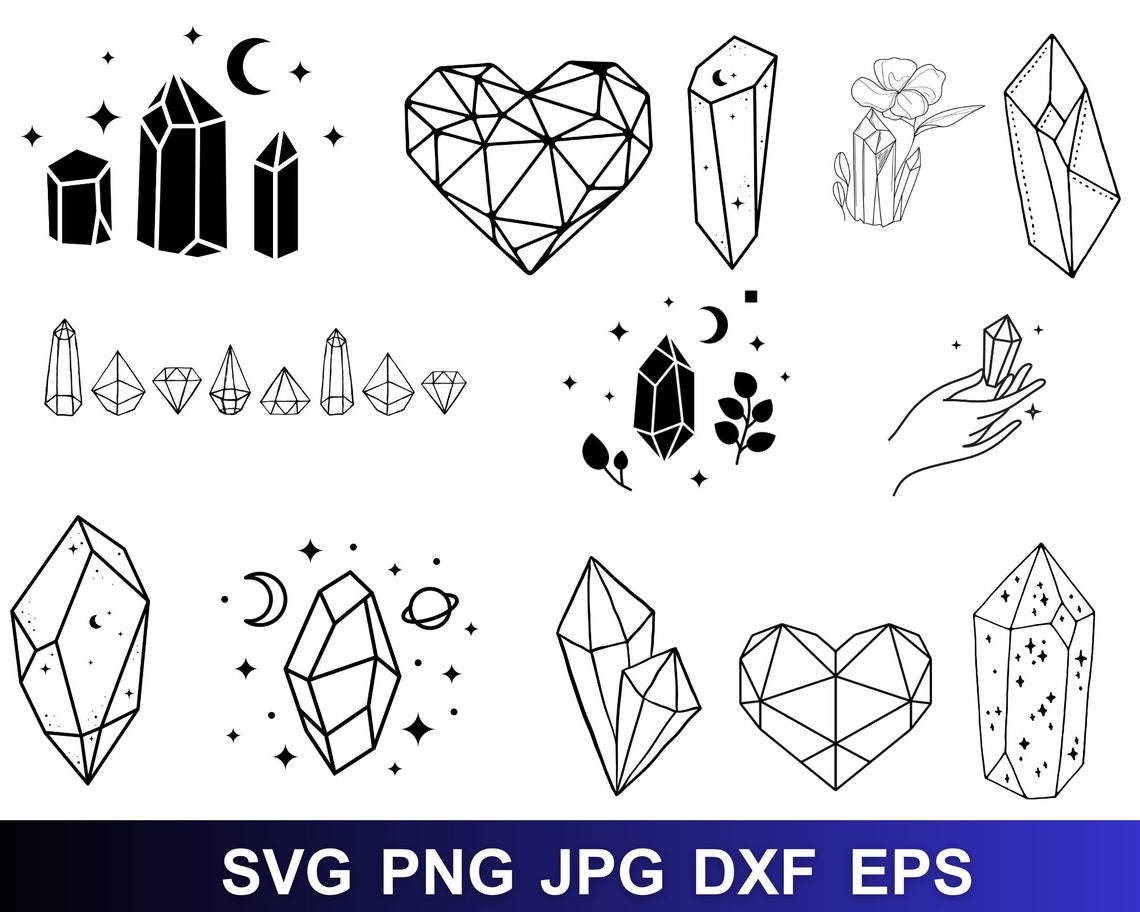 Crystal Svg Bundle Crystal Quotes Svg Crystal Silhouette - Etsy
