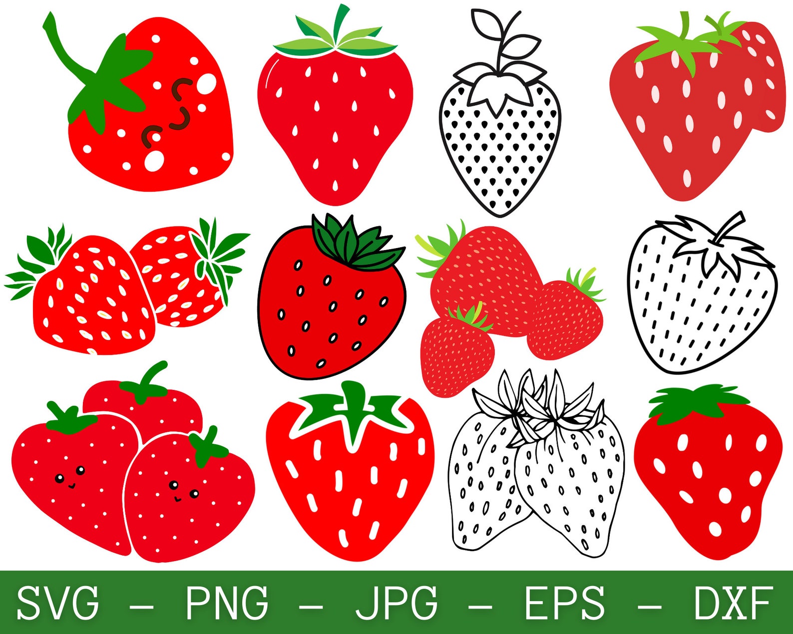 Strawberry Svg Bundle, Strawberry Png, Strawberry Clipart, Strawberry ...