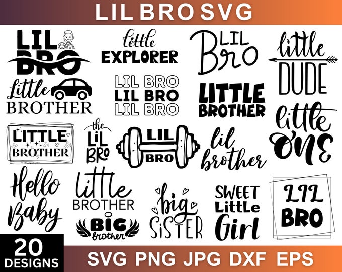 Brother Sibling SVG Bundle: Lil Bro, Big Bro Cut Files - Etsy Canada