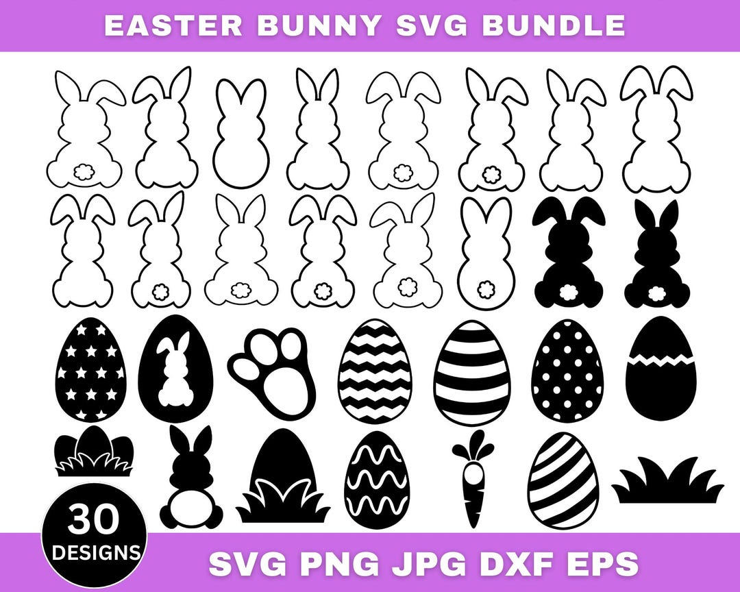 Easter Bunny Svg Bundle, Easter Bunny Svg, Bunny Svg, Bunny Shape Svg ...