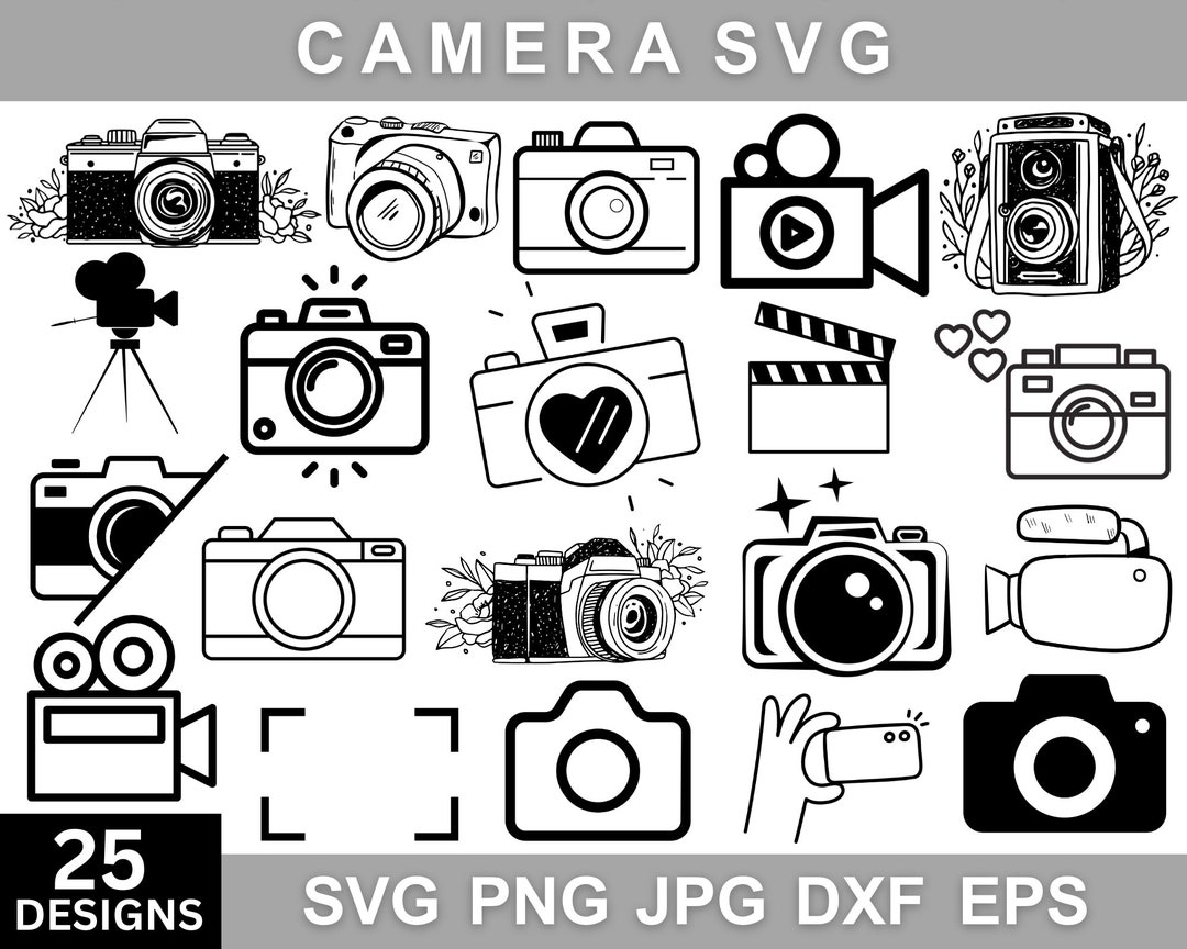 Camera Svg Png Files, Camera Svg Bundle, Camera Clipart, Camera Dxf ...