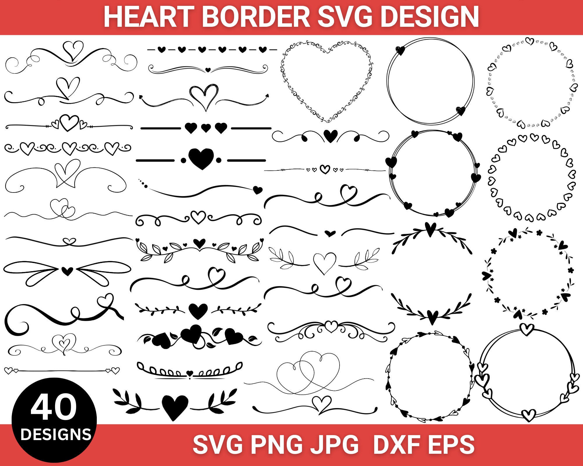 40 Decorative Elements Svg Bundle, Ornaments Svg, Flourishes Svg, Text ...