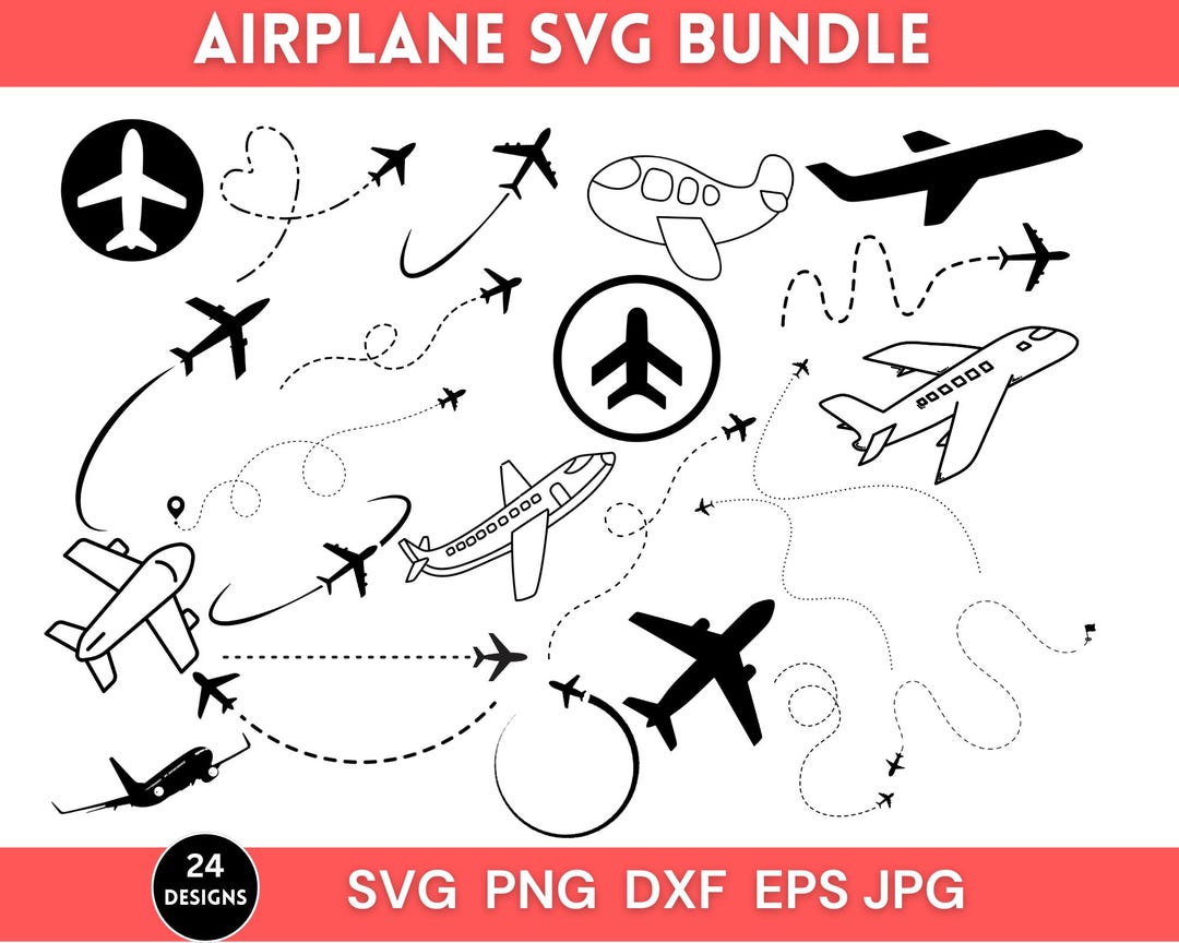 Airplane Svg Bundle, Travel Svg, Airplane Clipart, Airplane Bundle Svg ...
