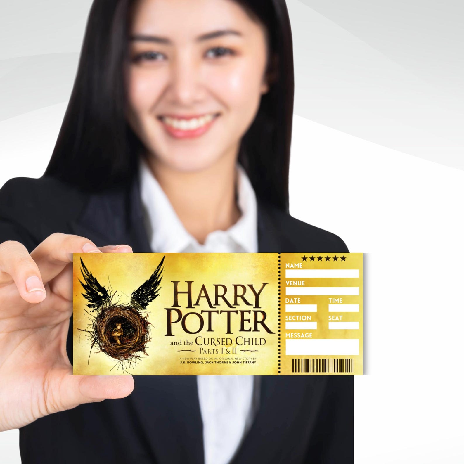 Editable Cursed Child Surprise Ticket Template, Event Gift Ticket ...