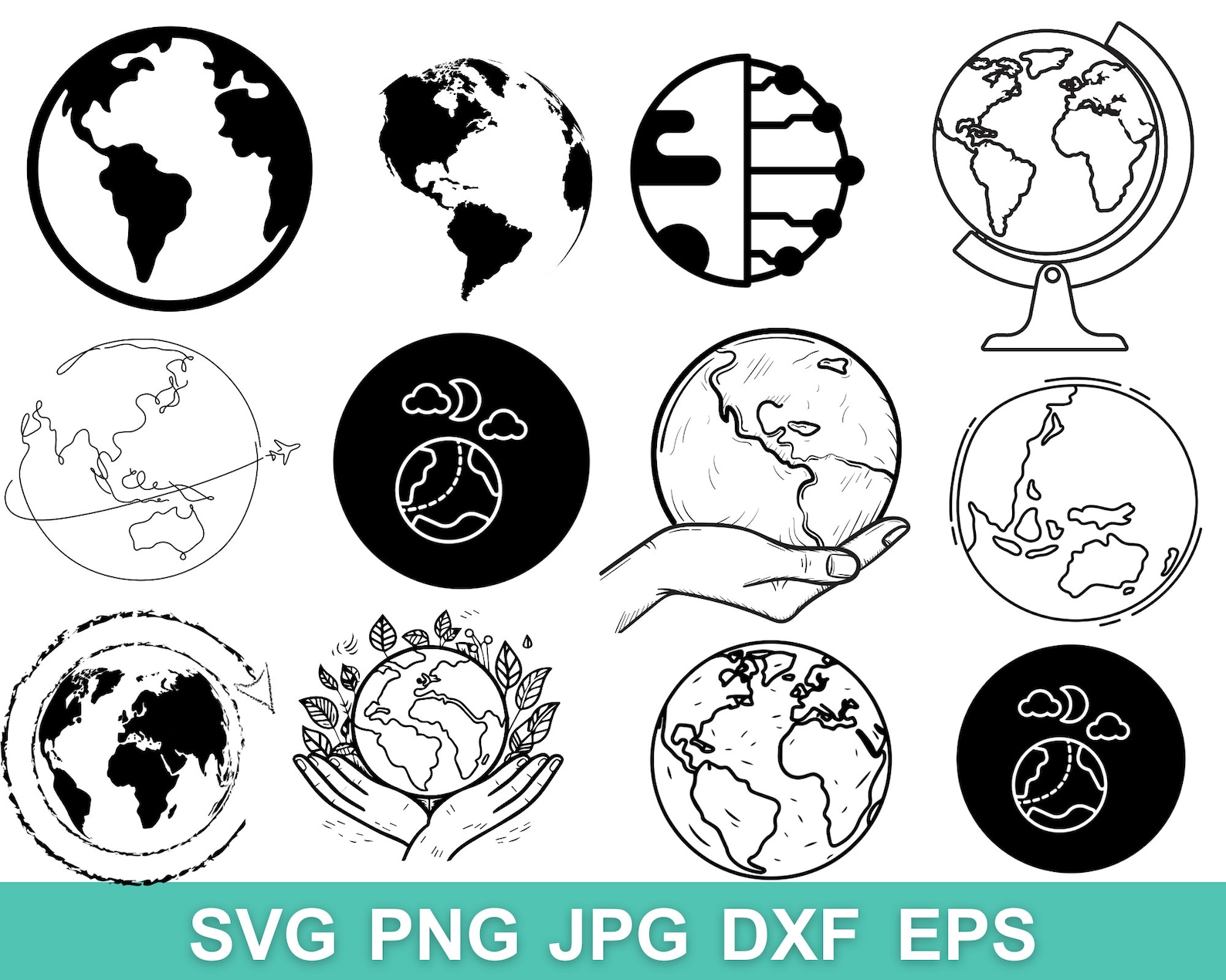 Globe Svg, Globe Png, Globe Dxf, Globe Clipart, Globe Vector, World Svg ...