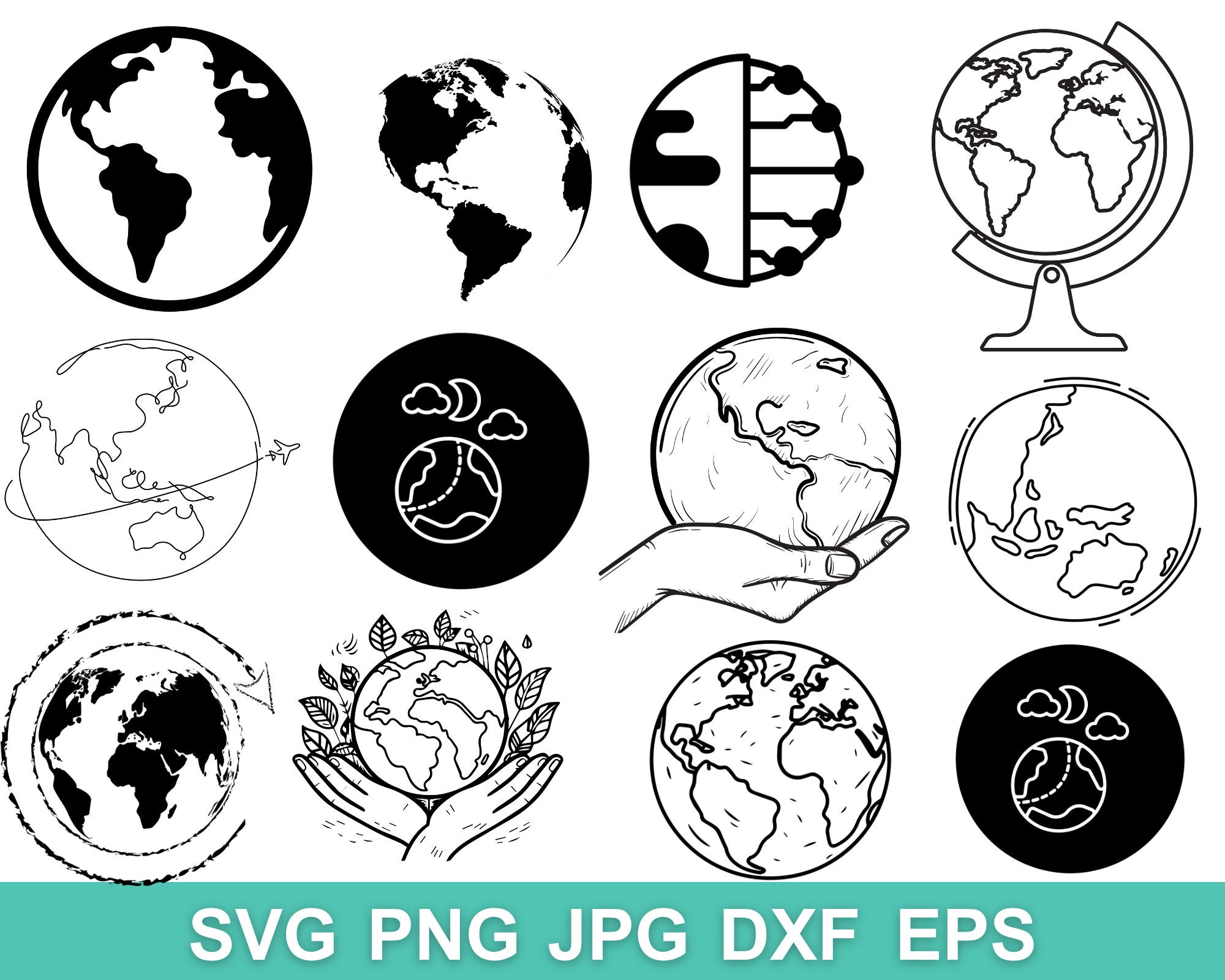 Globe Svg, Globe Png, Globe Dxf, Globe Clipart, Globe Vector, World Svg ...