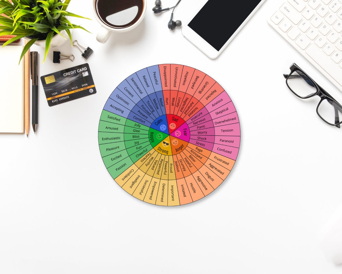 Feelings Wheel, Emotions Wheel, Wheel of Emotions, Feelings Chart ...