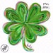 Watercolor Four Leaf Clover: St Patrick's Day PNG, JPEG (digital ...