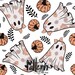 Cute Ghost Halloween Seamless Pattern, Retro Floral Pumpkins (PNG, JPEG ...