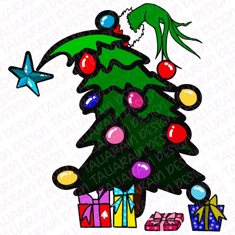 Grinch Christmas Tree PNG: Grinchy Xmas Design (digital PNG) - Etsy