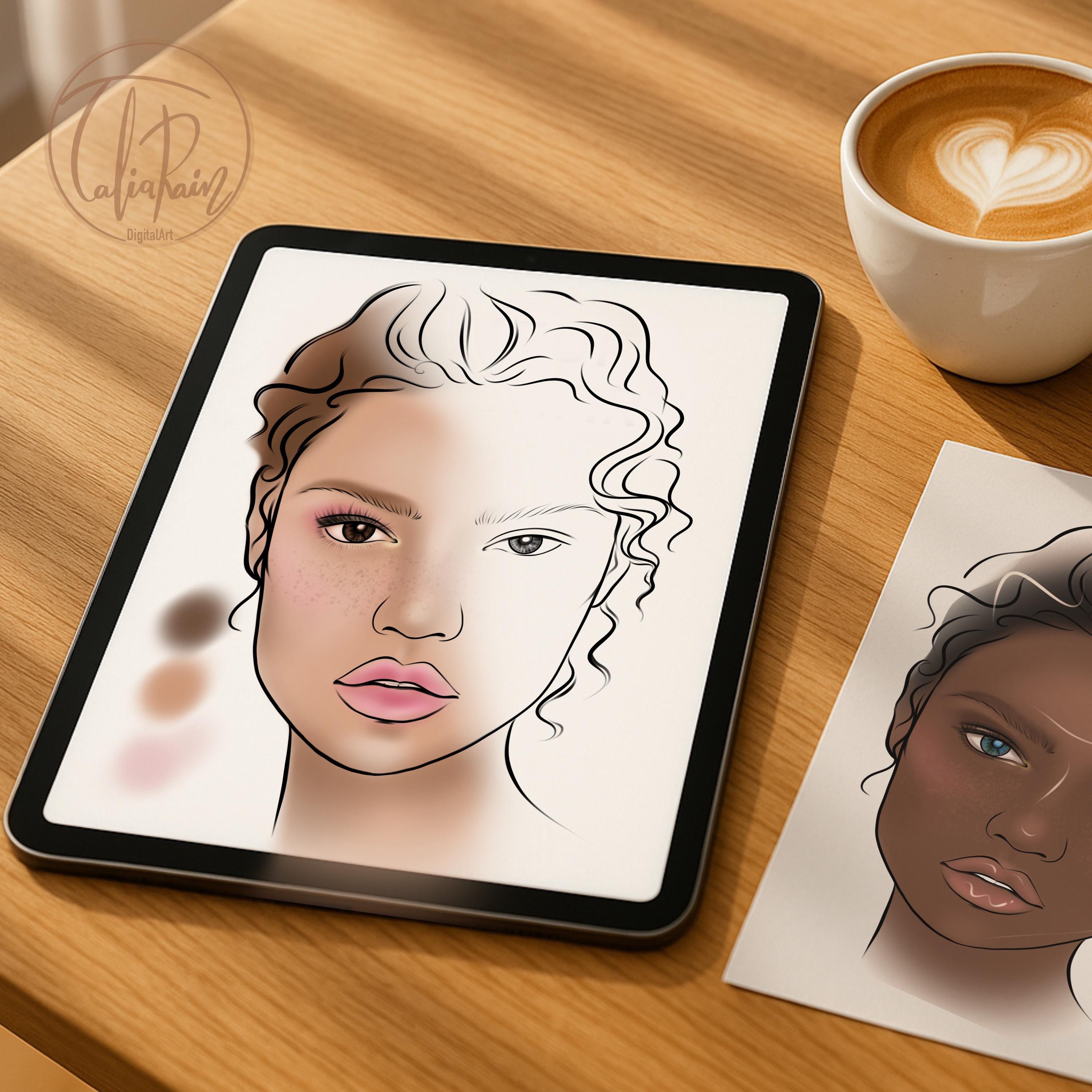 Makeup Face Chart Template: Pro Artist Consultation Form (PDF, PNG) - Etsy