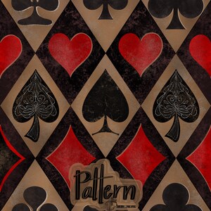 Vintage Card Suit Seamless Pattern: PNG, JPEG (digital Download) - Etsy