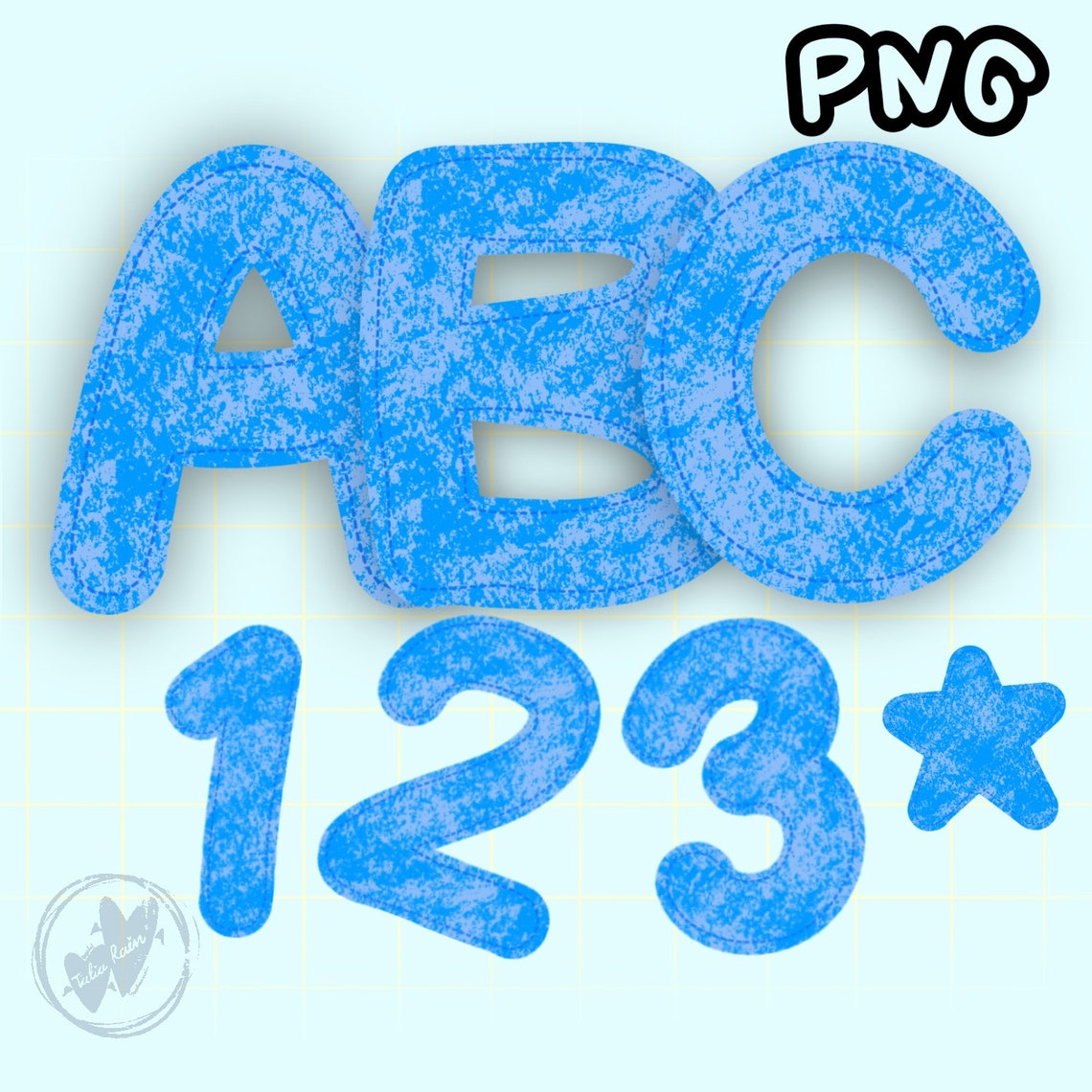 Alphabet Doodles Clipart PNG Files With a Trendy Jeans-inspired Design ...