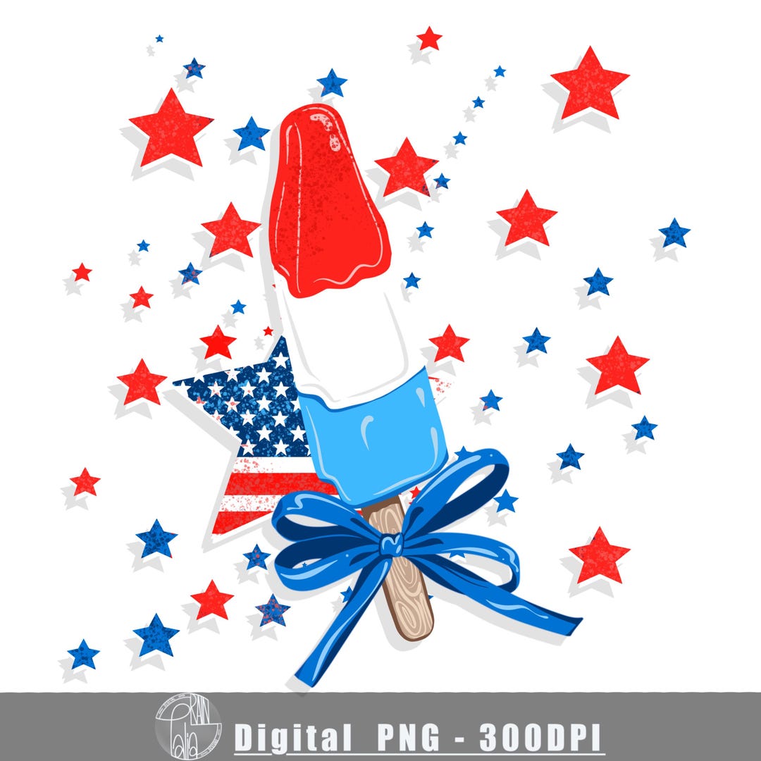 Patriotic Ice Pop Clipart: 4th of July PNG Design (digital Download) - Etsy