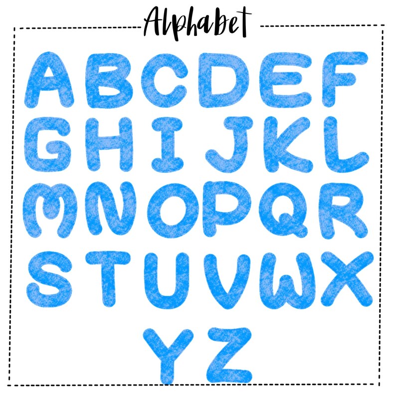 Alphabet Doodles Clipart PNG Files With a Trendy Jeans-inspired Design ...