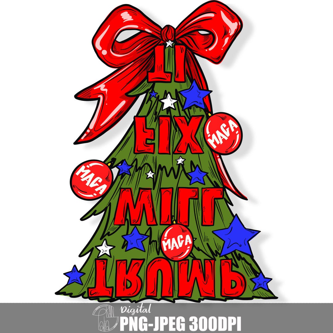 Trump Christmas Tree PNG Sublimation, Retro MAGA, Trump Vance 2024 ...